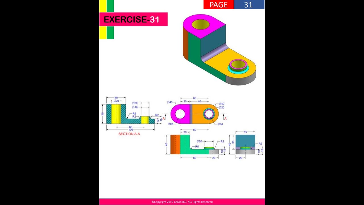 Tugas Video SOLIDWORK EXERSICE-31 - YouTube
