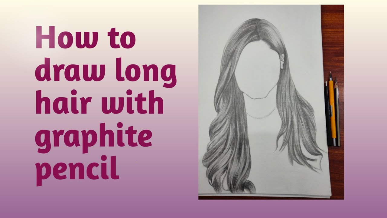 How to draw long hair with graphite pencil #siddiquaart #draw_long_hair ...