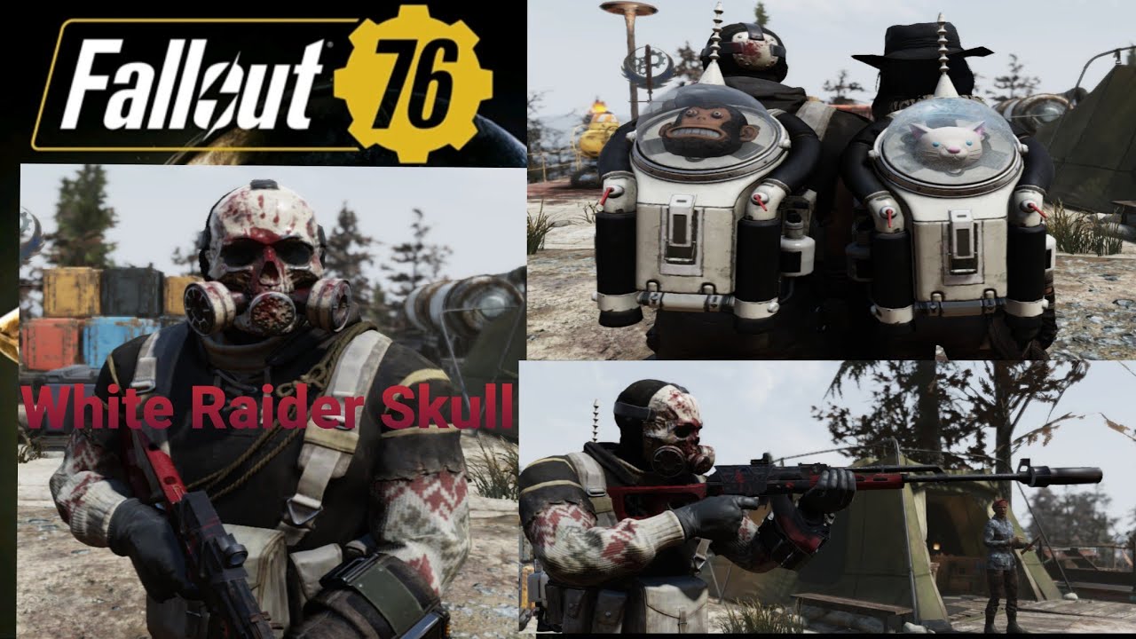 Fallout 76 | Space Explorer Jangles | White Raider Skull Mask | Blood ...