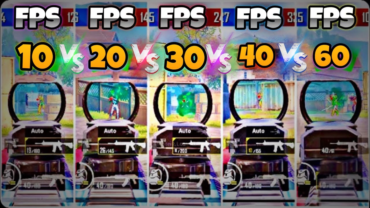 10 fps vs 20 fps vs 30 fps vs 40 fps vs 60 fps | PUBGMOBILE | BGMI ...