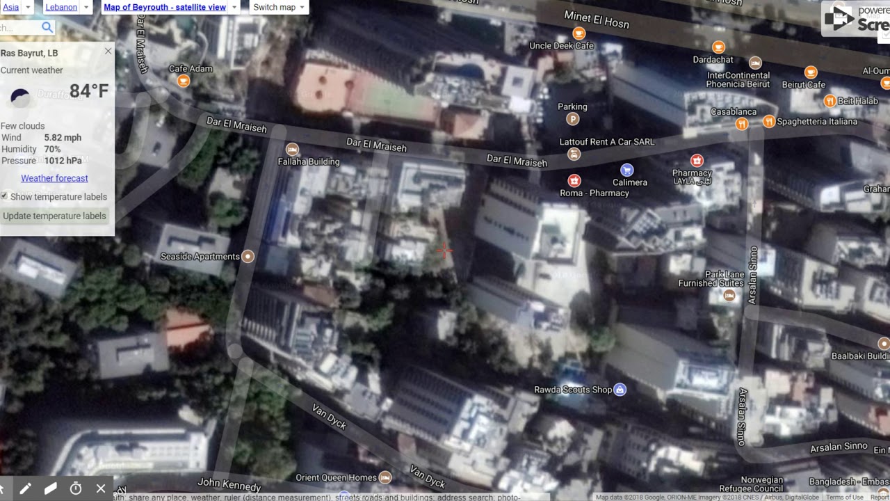Satellite map of Beyrouth / Lebanon : Google™ - YouTube