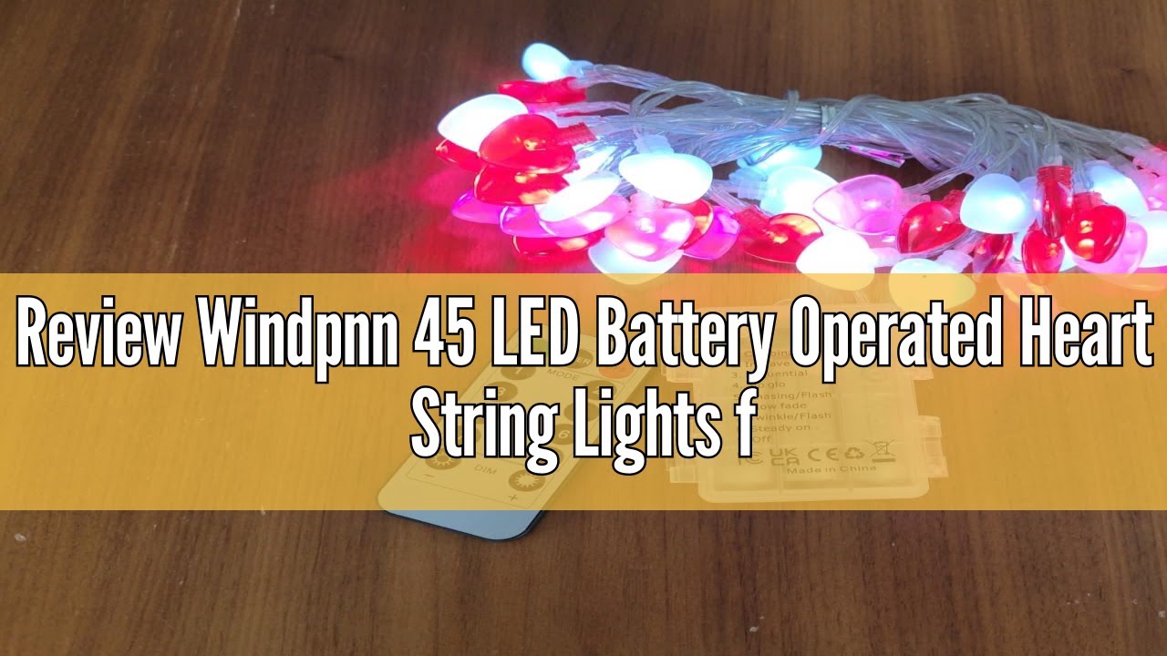 Review Windpnn 45 LED Battery Operated Heart String Lights for ...