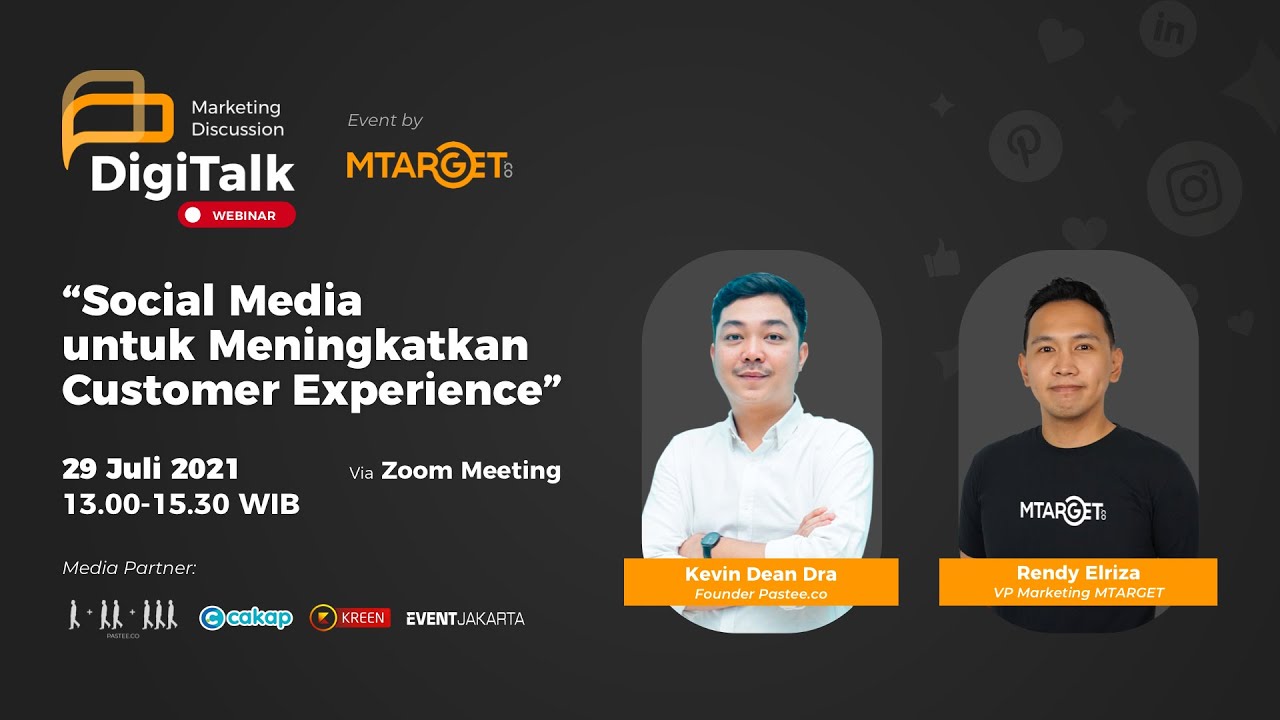 MTARGET DigiTalk Webinar Vol. 21"Social Media untuk Meningkatkan ...