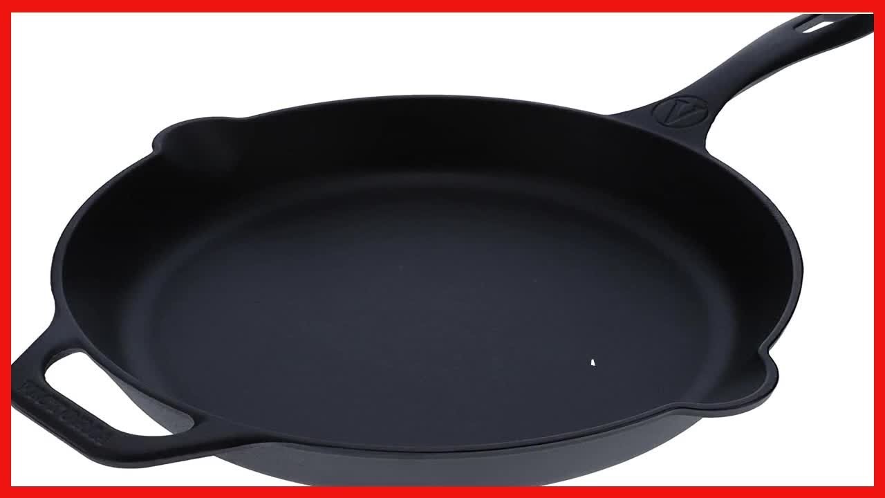 Victoria Cast-Iron Skillet, Pre-Seasoned Cast-Iron Frying Pan with Long ...