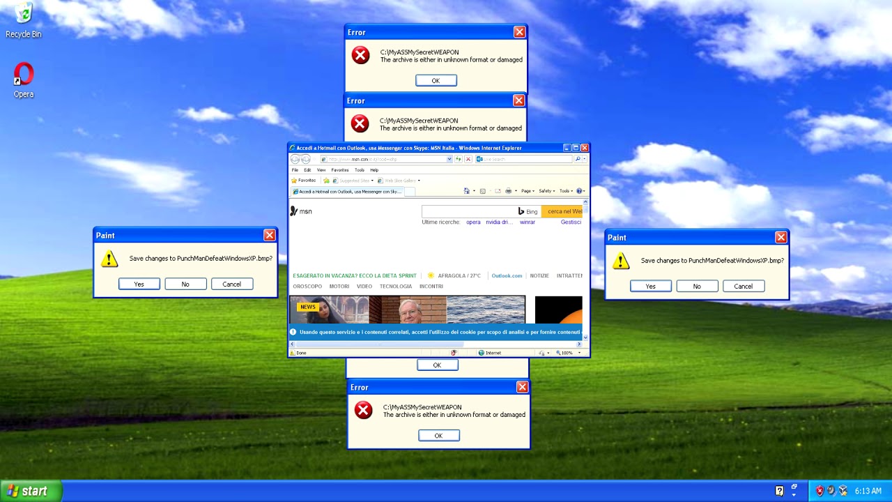 Windows XP Crazy Error - YouTube