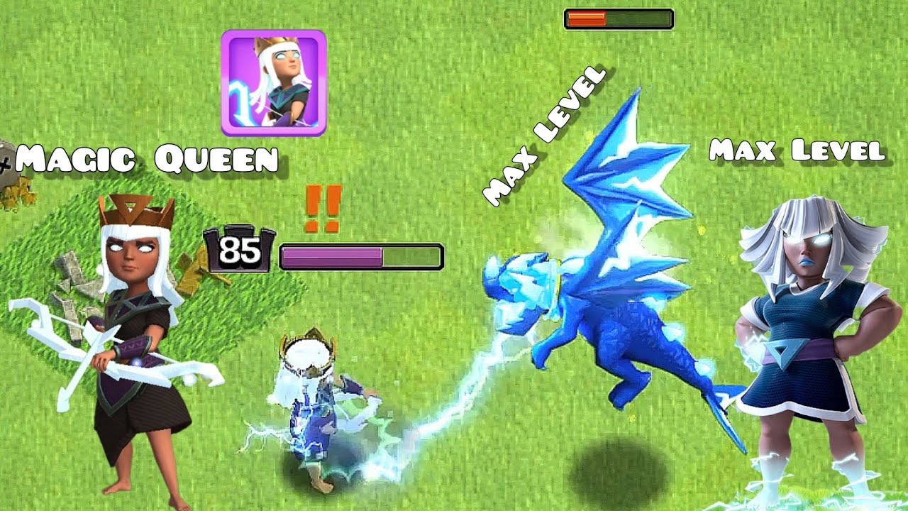 Magic Queen Legendary vs Super troops, Electro Titan and Electro Dragon ...