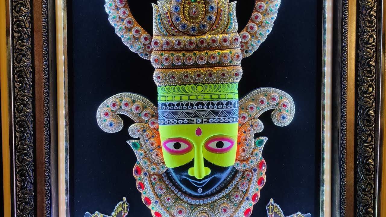 Khatu Shyam Ji 4d embossed hand painting photo frame made on hand ...