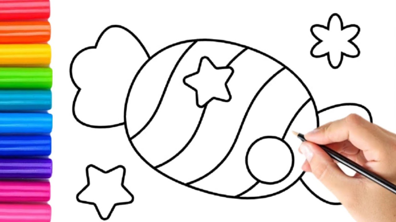Drawing🍬🍬 Candy for Kid's | easy drawing for kid's | easy simple ...