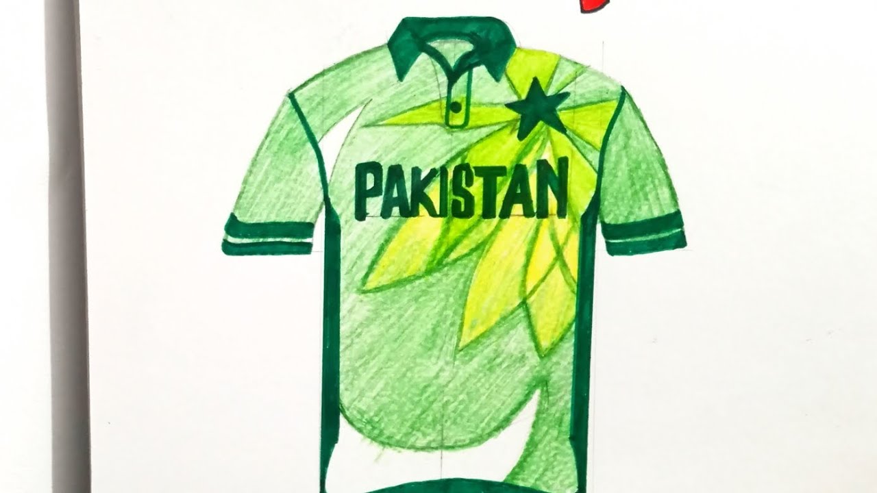 How to draw PCB cricket team jersey | draw Pakistan cricket jeresy from ...