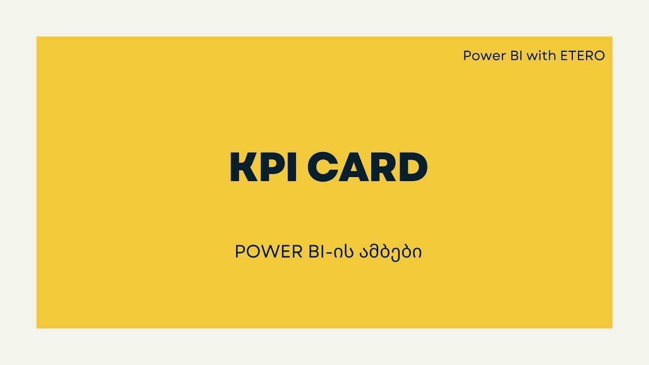 KPI CARD - YouTube