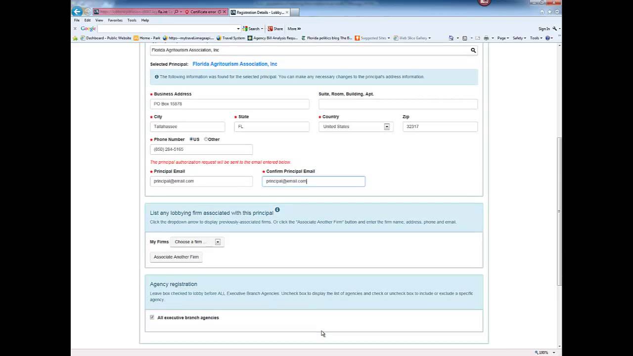Florida Lobbyist Registration System - Create New Registrations - YouTube