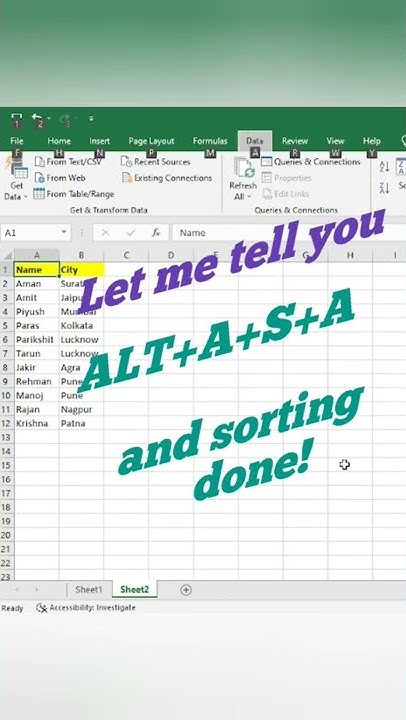 Data Sorting MS Excel #excel #exceltips #exceltipsandtricks #basicsofmsexcel - YouTube