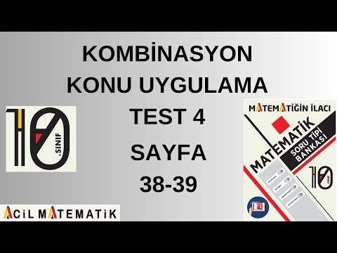 ACİL YAYINLARI 10. SINIF MATEMATİĞİN İLACI SORU TİPİ BANKASI (Kombinasyon Konu Uygulama Test 4)