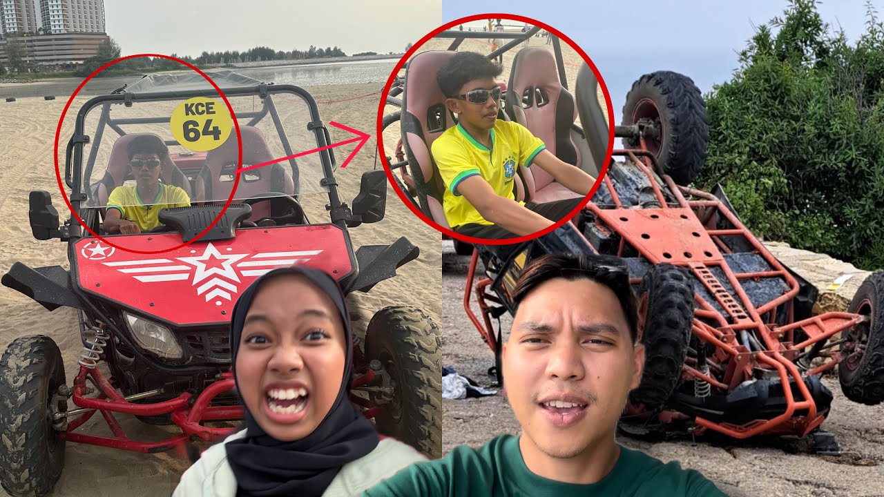 AJAR DAFI DAN QALESYA MEMANDU !! DAFI HAMPIR MASUK LAUT !! (ft FAIQ ...