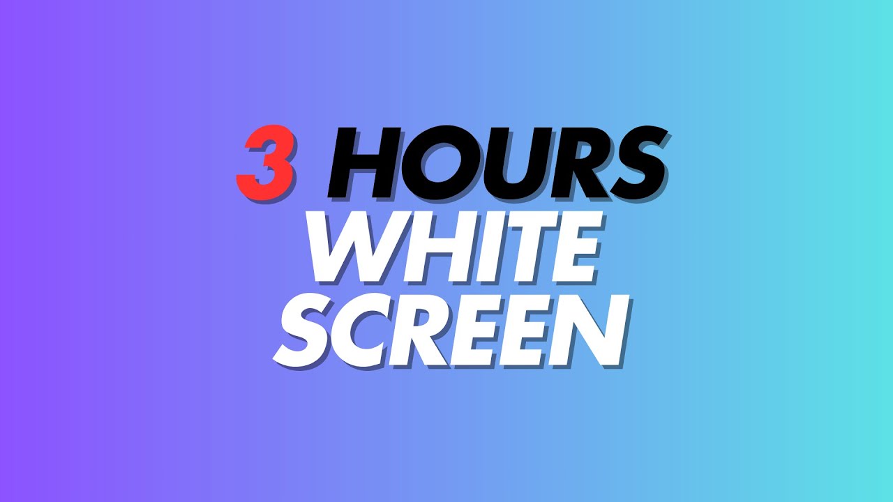 White Screen | 3 Hours of Calm HD White Screen | Long Background Loop ...