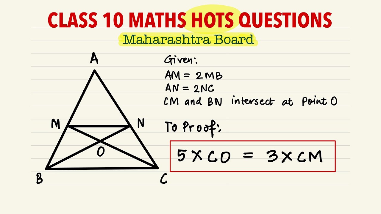 Geometry HOTS Questions for SSC Class 10 Maths | Proof that 5xCO = 3xCM ...