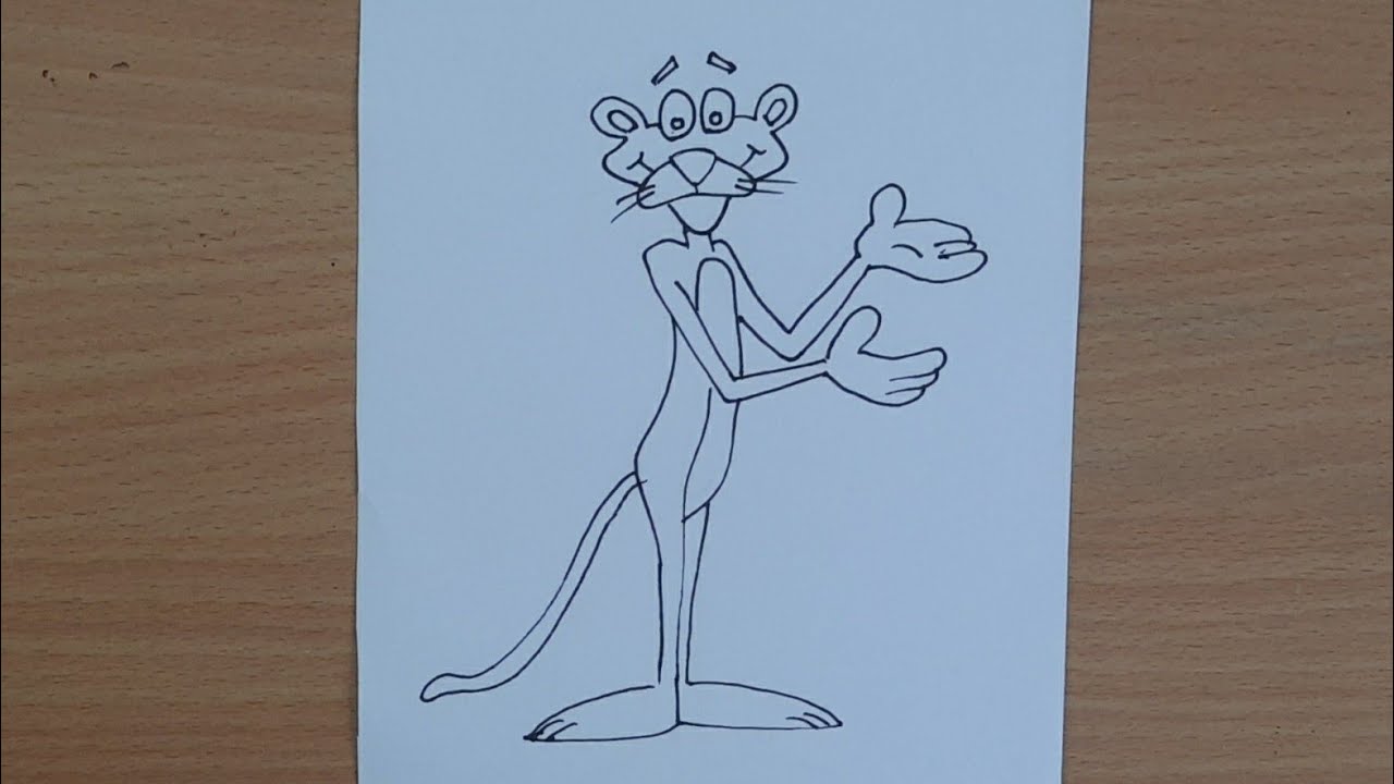 Step by Step Pink Panther Drawing| Cartoon Drawing | Easy Drawing ...