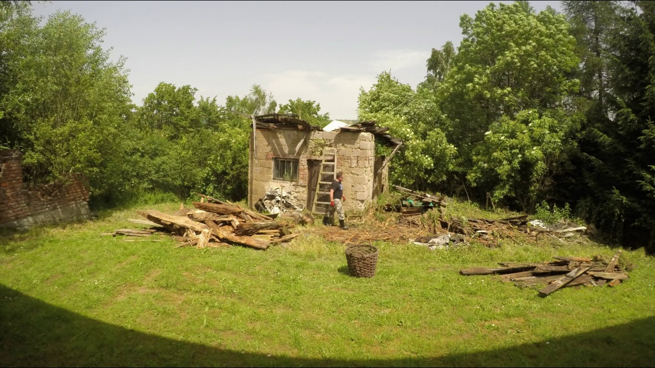 Old barn demolition - YouTube