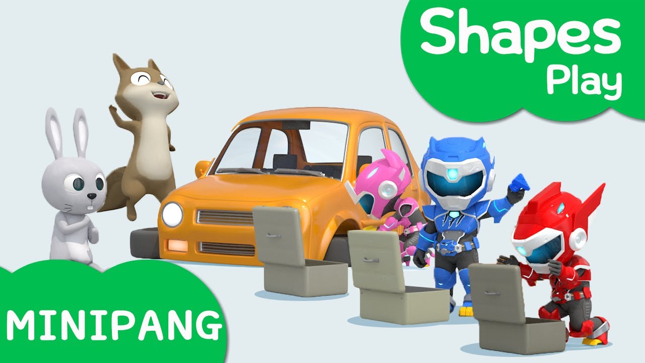 Learn shapes with Miniforce | Tyre fixng play | Shapes play | Mini-Pang ...