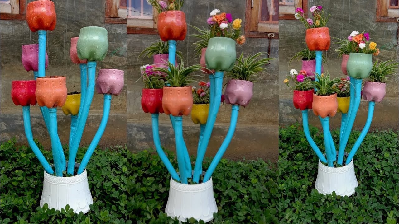 Ide Menakjubkan Pot Bunga Unik Dari Botol Bekas | Kreasi Botol Bekas ...