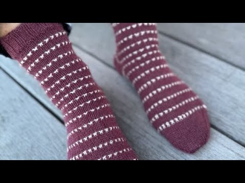 How to knit double and triple stitches for a shadow wrap heel - YouTube
