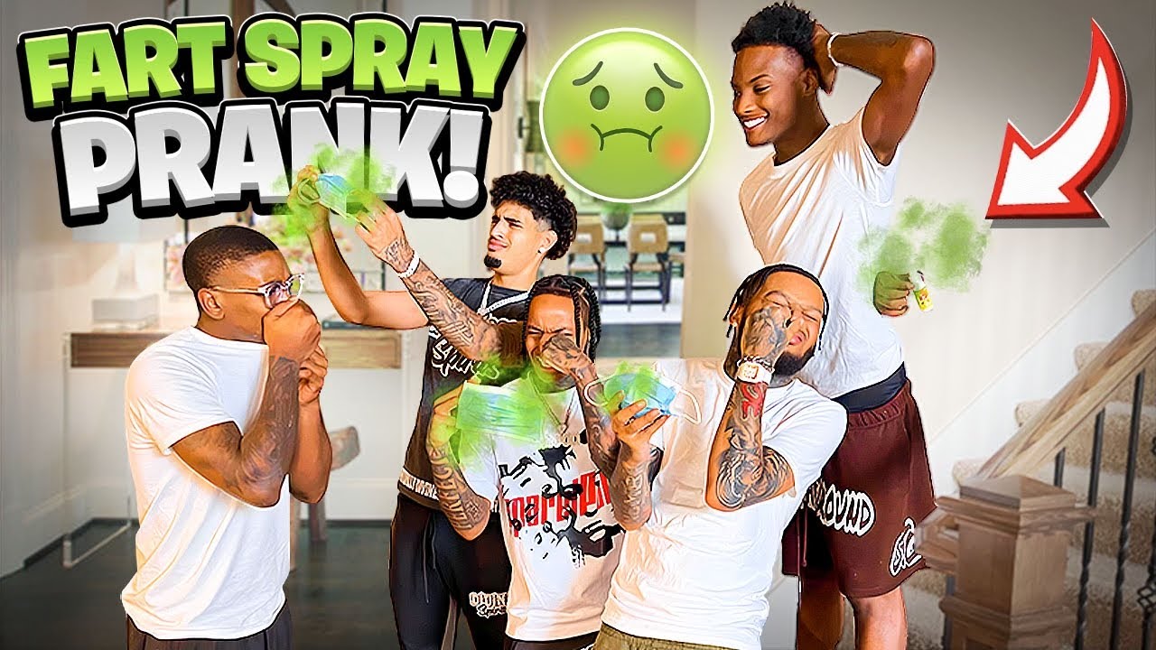 FART SPRAY IN COVID MASK PRANK ON THE GANG ! - YouTube
