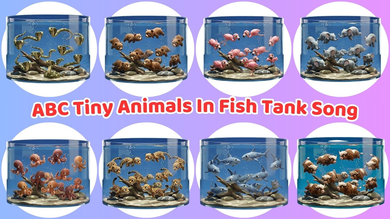 ABC Animal Sounds Song 🐾 Tiny Animals in Colorful Water Bubbles | Learn ...