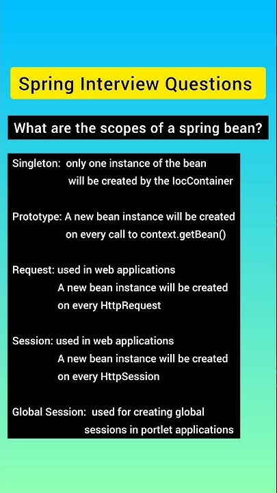 SpringInterviewQuestions-What are the scopes of spring bean? # ...