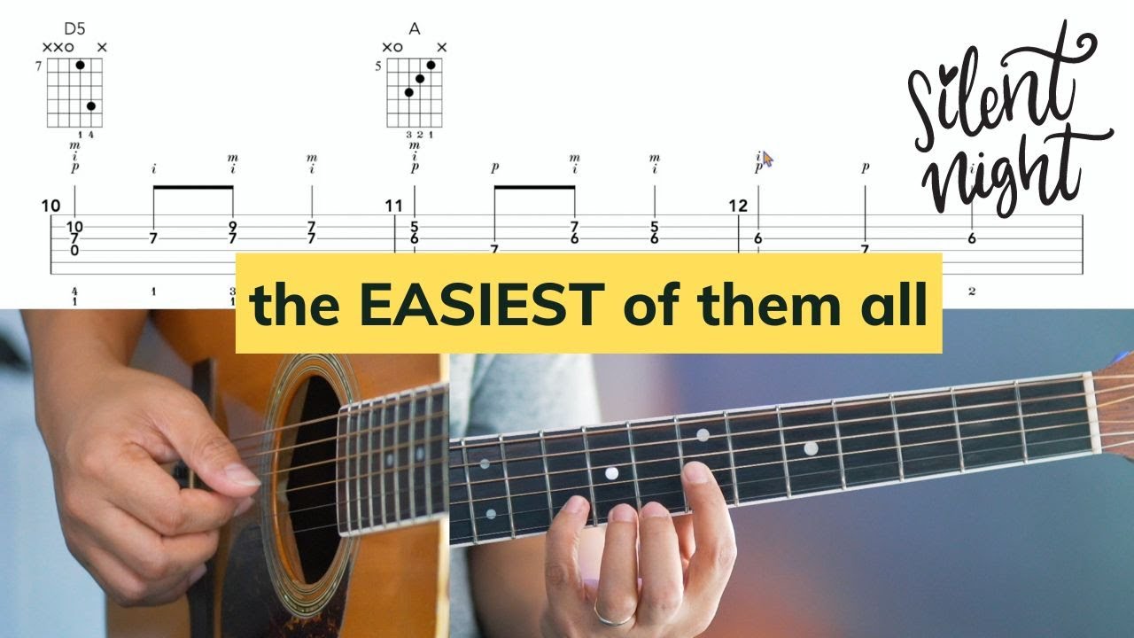 Silent Night Tutorial with on-screen TAB | EASIEST Christmas ...