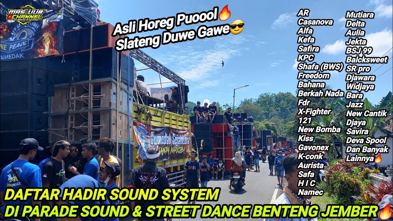 HOREG PUOLL🔥DAFTAR HADIR SOUND DI PARADE SOUND & STREET DANCE SLATENG ...