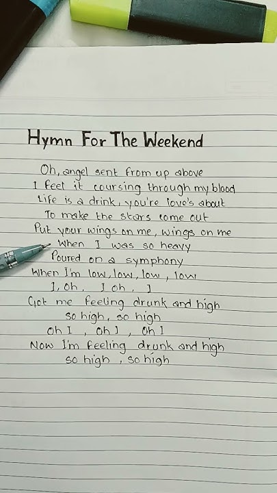 Hymn of the Weekend Song lyrics ~ Coldplay #coldplay #hymnoftheweekend ...