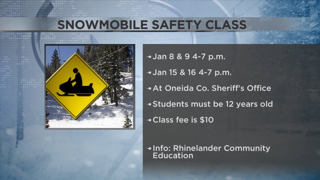 Snowmobile safety classes in Oneida County - YouTube