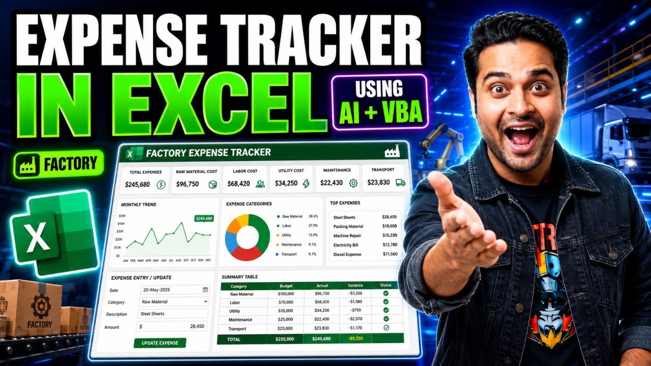 How to Automate Expenses in Excel with AI | Factory Expense Tracker ...
