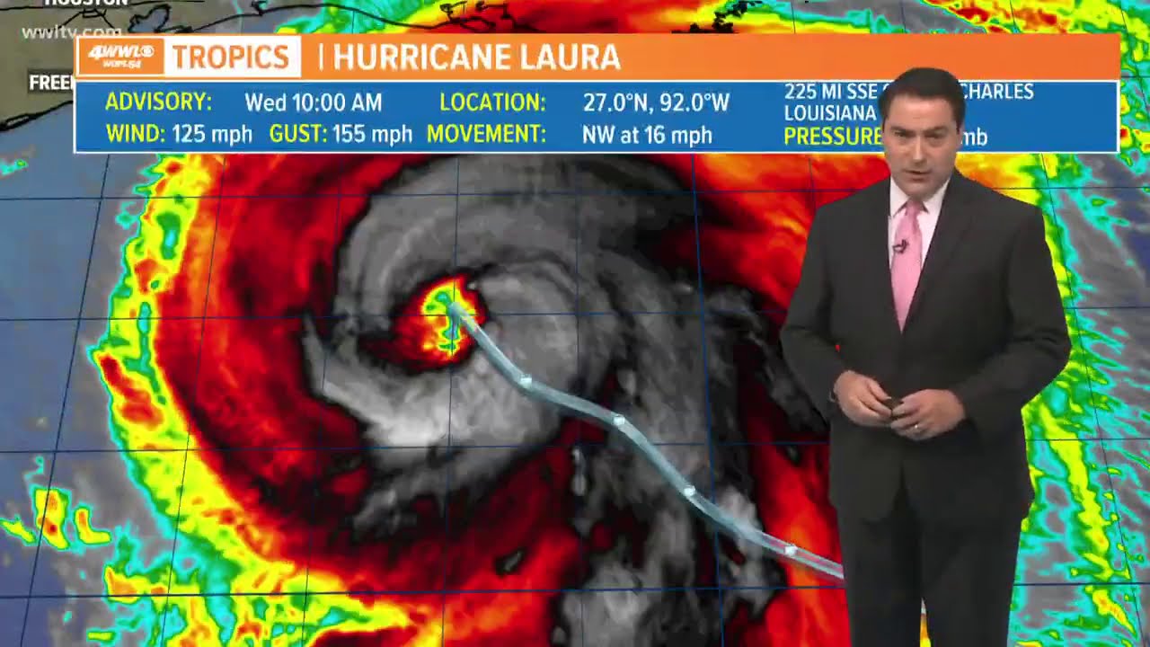 Wednesday 10 AM update: Hurricane Laura top winds 125 mph, to be ...
