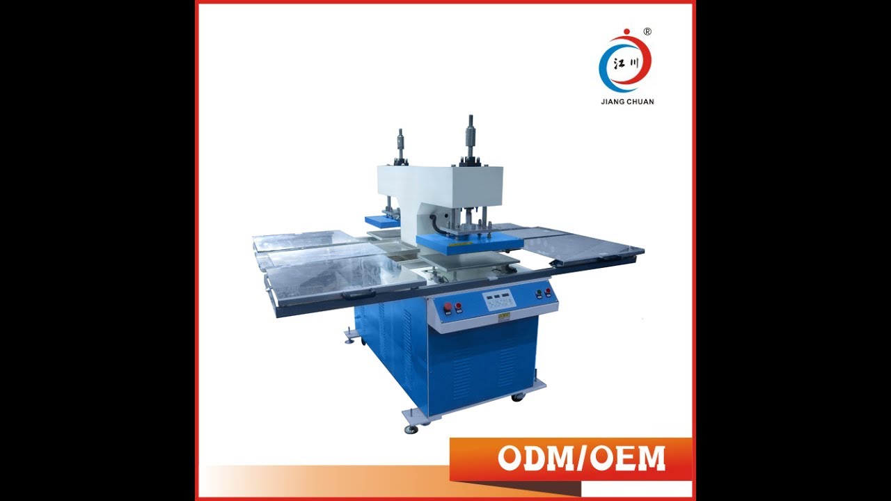 Four stations hydraulic embossing & dispensing machine - YouTube