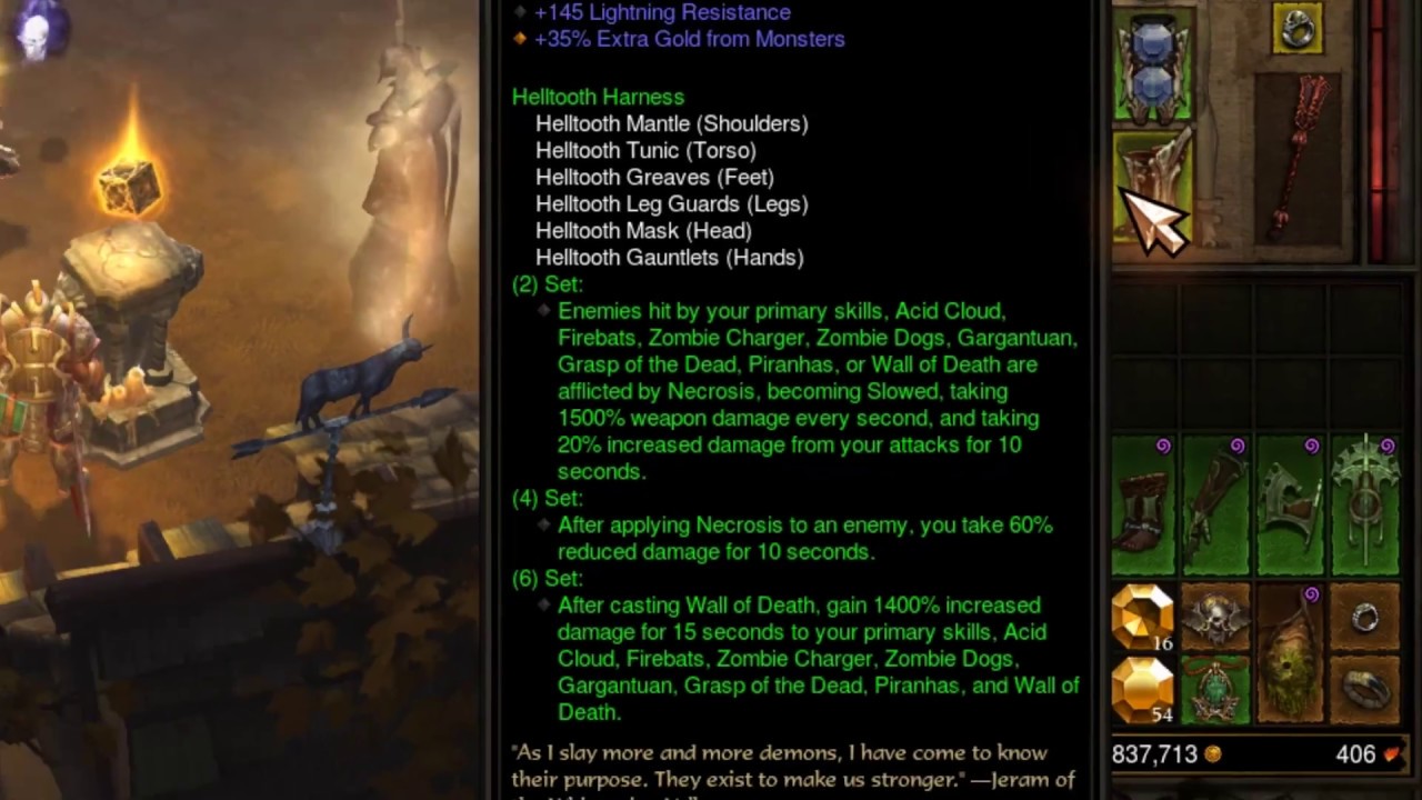 Diablo 3 2.6.0 Season 11 Witch Doctor Helltooth Harness Starter Set ...