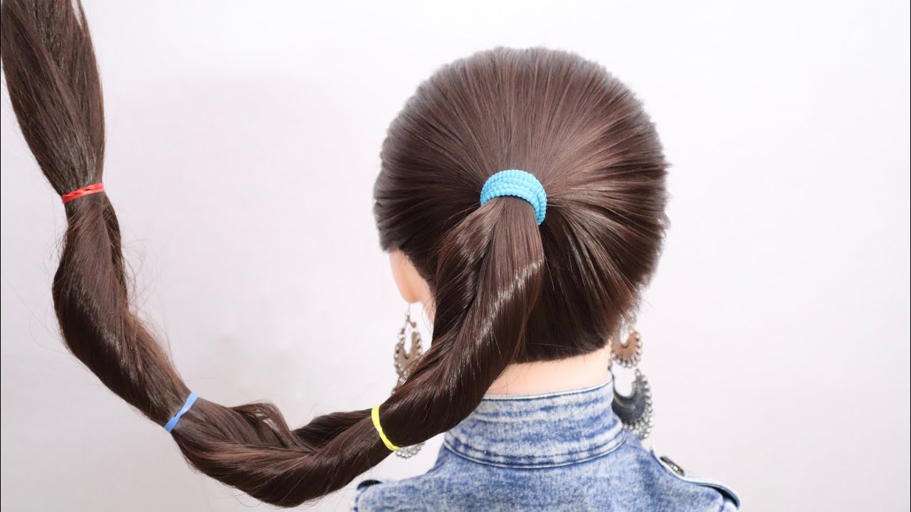 simple easy hair style girl l balon ke design l hairstyle ke design new ...