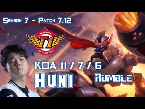 SKT T1 Huni RUMBLE vs KLED Top - Patch 7.12 KR Ranked - YouTube