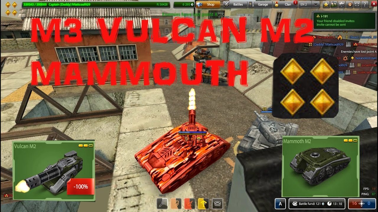 Tanki M3 VULCAN M2 MAMMOUTH (Captain Rank) - YouTube