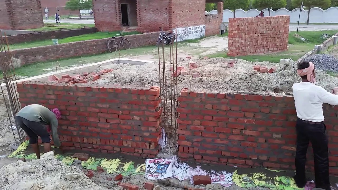 Brick wall// 🧱 masonry work - YouTube