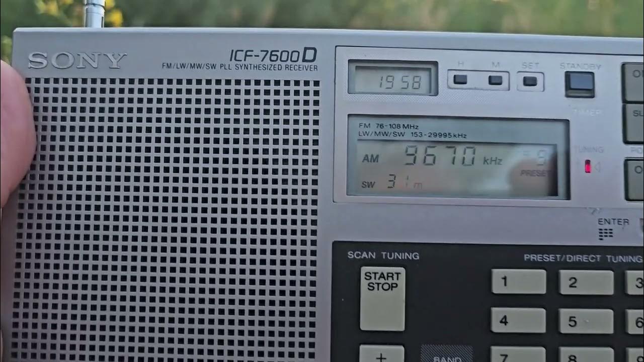 SONY ICF-7600D. 9670 кгц. Channel 292. - YouTube