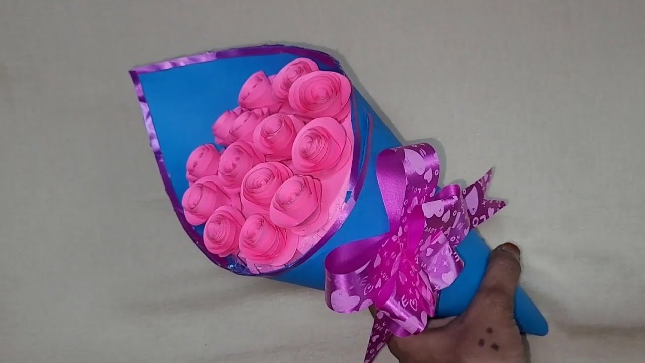 Rose bouquet tutorial - YouTube