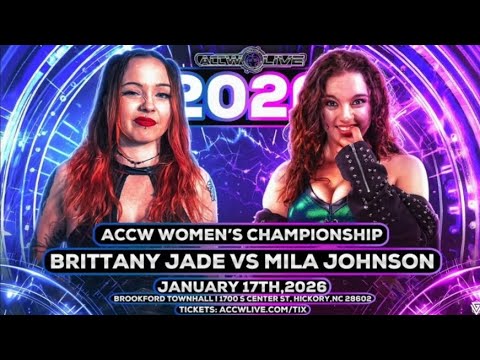 Mila Johnson Vs Brittany Jade (C) Accw Womens championship match Highlights Accwlive 1/17/26
