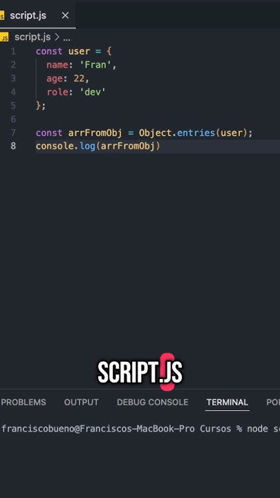 Convierte objetos en arrays con Object.entries() #javascript #webdev #trucosjs #programador # ...