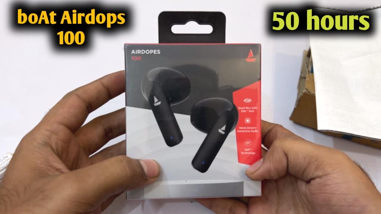 boat Airdopes 100 unboxing Battery 50 hours play time Fast charging 5 ...