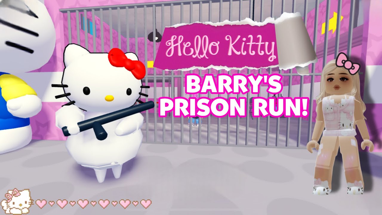 HELLO KITTY BARRY'S PRISON RUN! | OBBY ROBLOX GAMEPLAY - YouTube