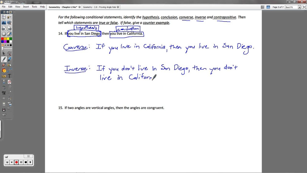 Geometry - Chapter 2 Review Packet (Logic and Proofs) - YouTube