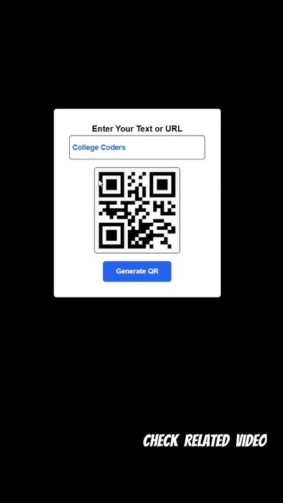 Qr Code Generator Javascript Project Coding Html Css Youtube