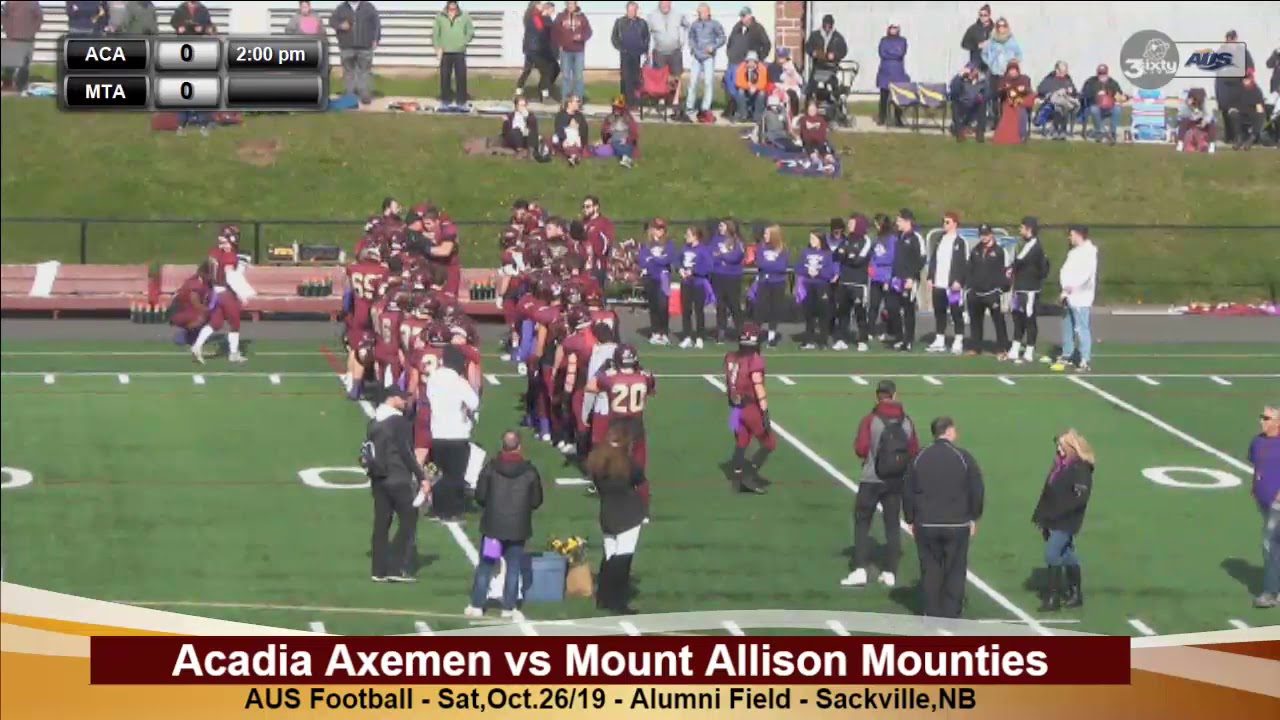 Relive it! 2019 AUS football: Acadia at Mount Allison - YouTube