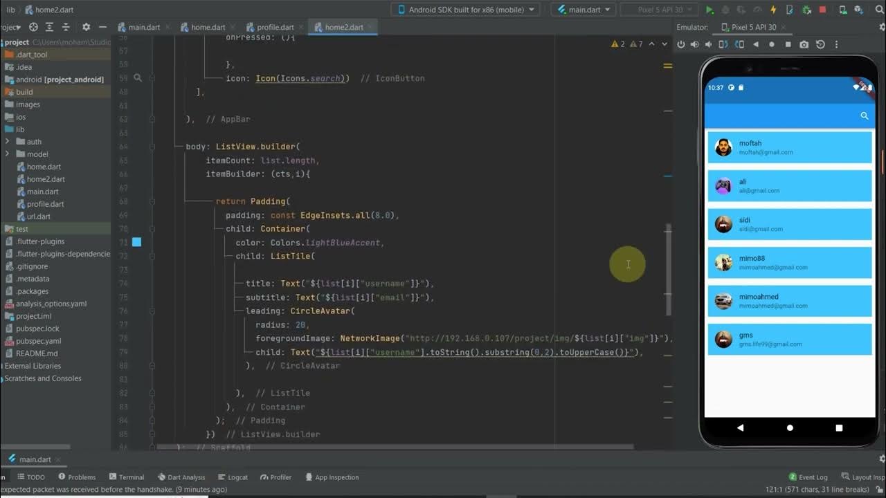 طريقة انشاء البحث (flutter,php,mysql) بإستخدام (Search Delegate) PART#1 - YouTube